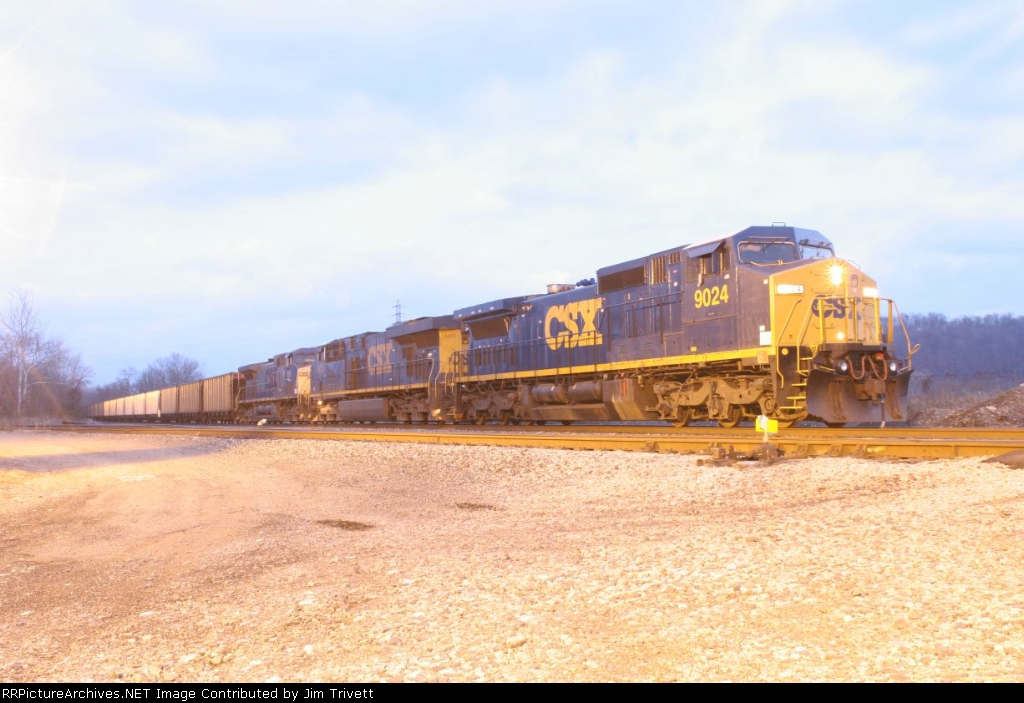CSX 9024 leads a CSX train on the WV Secondary at Hobson
